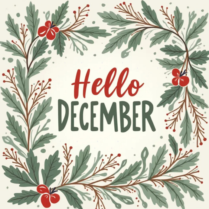 Hello December 2024 Instagram Post Template | PosterMyWall