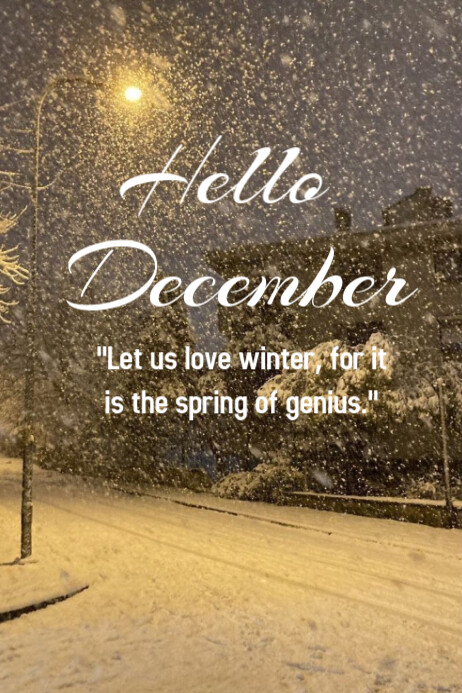 Hello December 2024 Poster Template | PosterMyWall