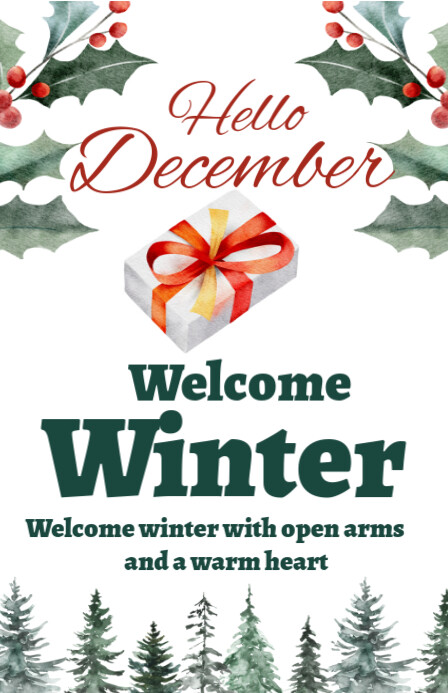 Copy of Hello December and Welcome Winter 2024 | PosterMyWall