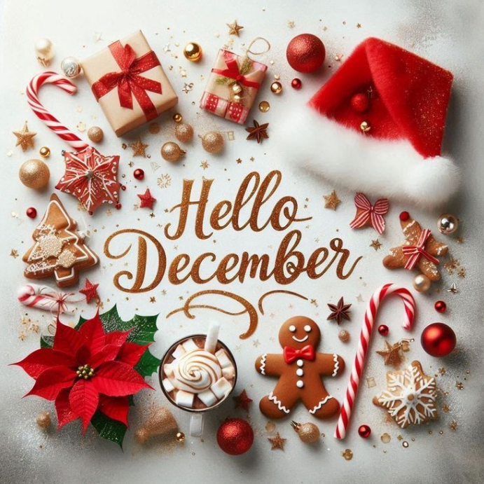 Plantilla de Hello December- Christmas Greetings | PosterMyWall