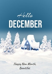 Hello December Flyer Template | PosterMyWall