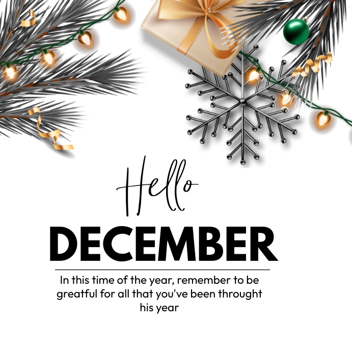 hello december Template | PosterMyWall