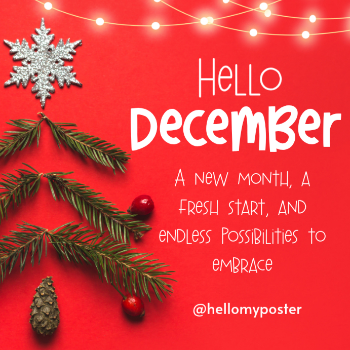 Plantilla de Hello December | PosterMyWall