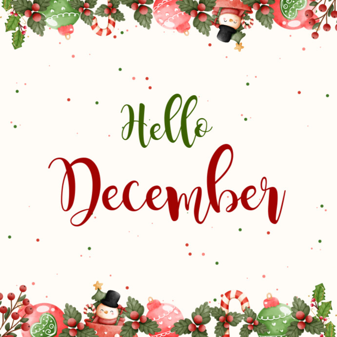 Hello December Template | PosterMyWall
