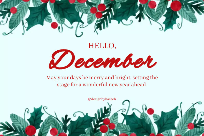 Hello December Template | PosterMyWall