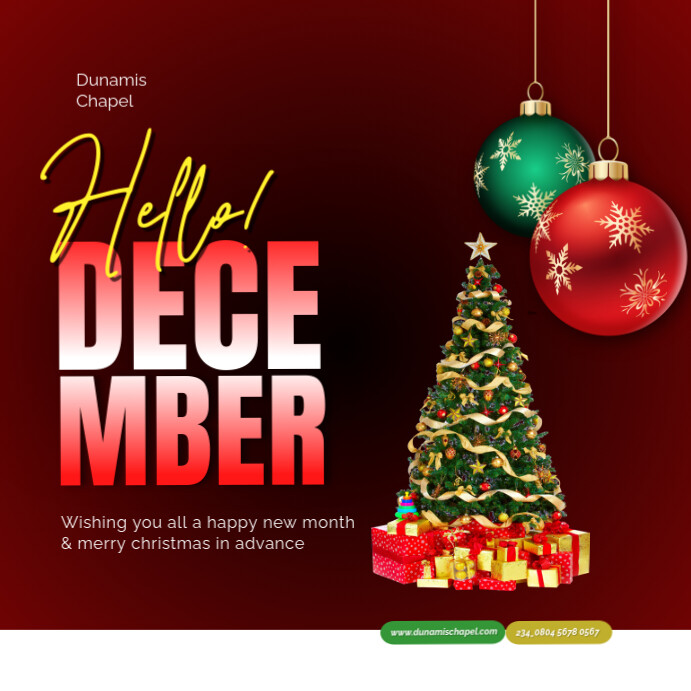 Hello December Template | PosterMyWall