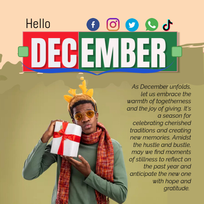 HELLO DECEMBER | PosterMyWall