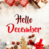 Hello December Instagram Post. Template | PosterMyWall