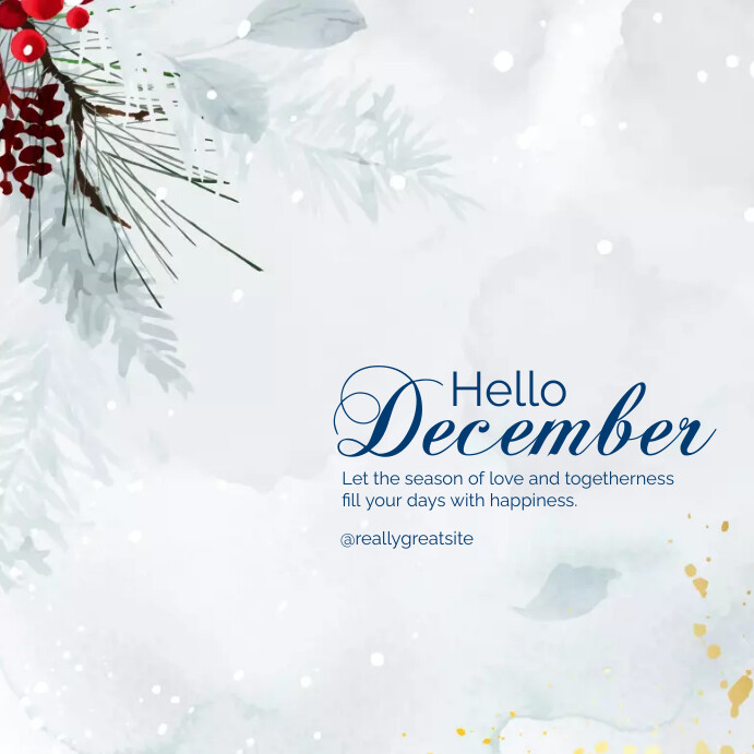 Plantilla de hello december | PosterMyWall