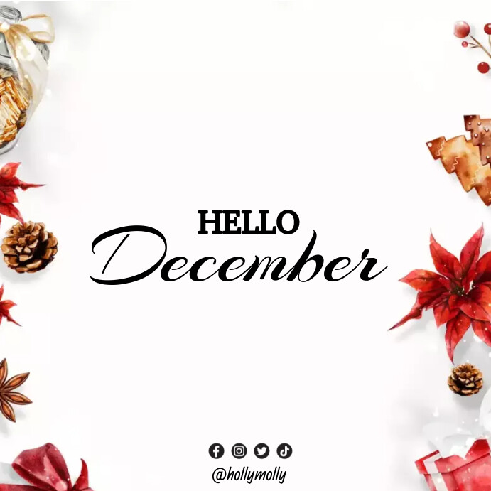 Hello December Template | PosterMyWall