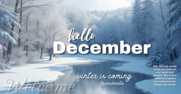 Hello December Facebook Shared Image Template | PosterMyWall