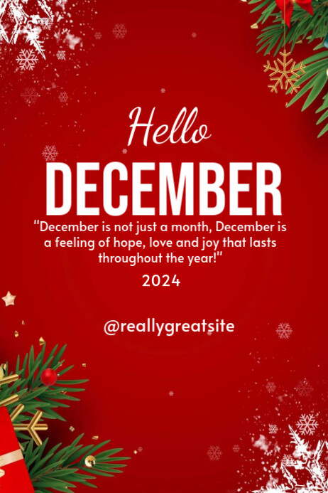 Hello December Flyer Template 2024 | PosterMyWall