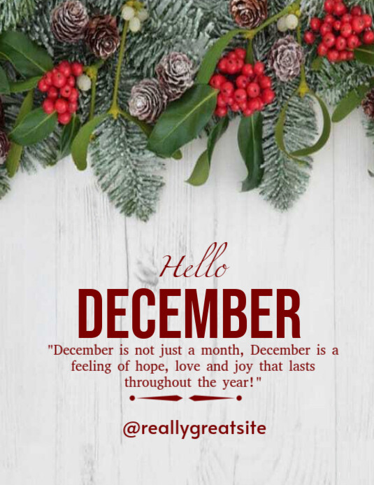 Hello December Flyer Template 2024 | PosterMyWall