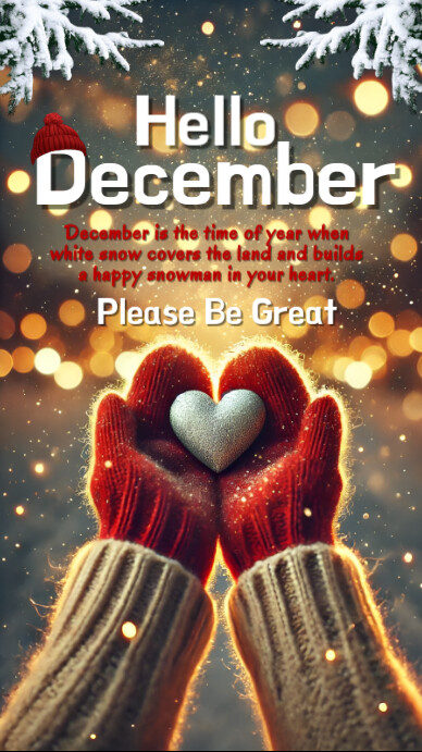 Plantilla de Hello December Greeting Instagram Story. | PosterMyWall