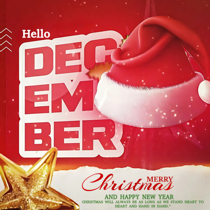 Hello December Instagram Post Template | PosterMyWall