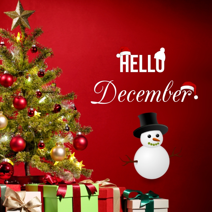 hello december instagram post Template | PosterMyWall