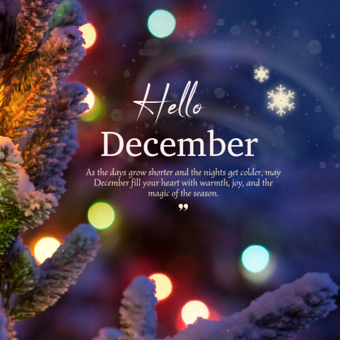 Copy of Hello December Instagram post online greeting cards | PosterMyWall