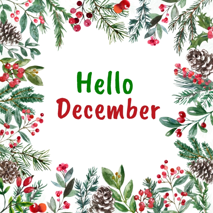 Hello December Instagram Post. Template | PosterMyWall