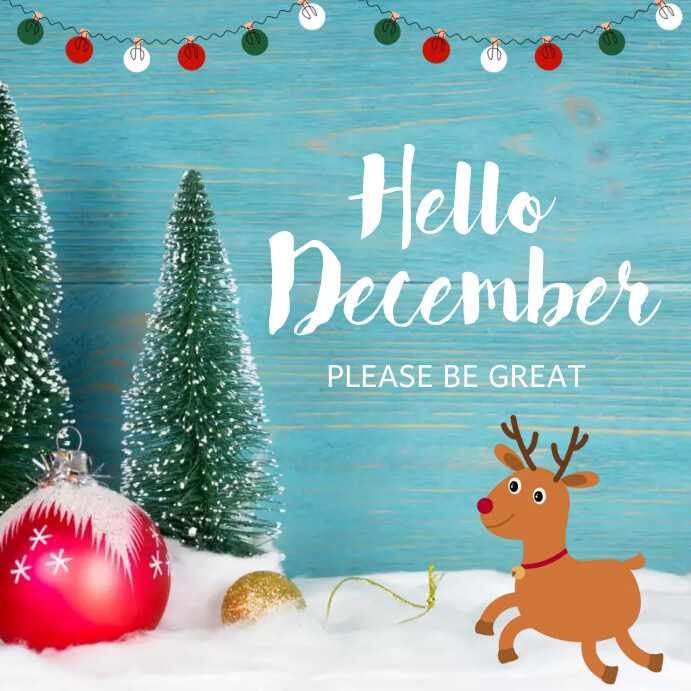 Hello December Instagram Post. Template | PosterMyWall