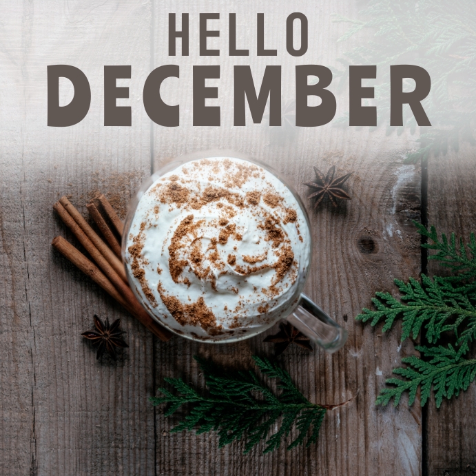 Hello December post for social media Template | PosterMyWall