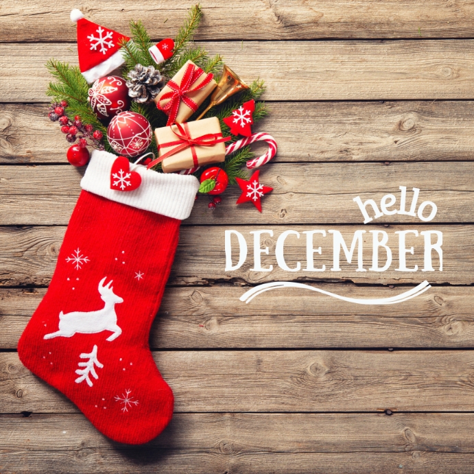 Hello December post for social media Template | PosterMyWall
