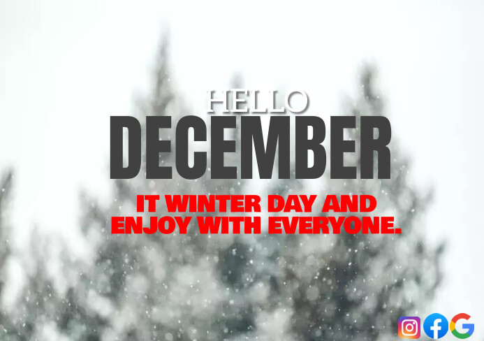 HELLO DECEMBER QUOTE TEMPLATE | PosterMyWall