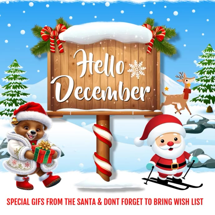 Plantilla de Hello December template | PosterMyWall