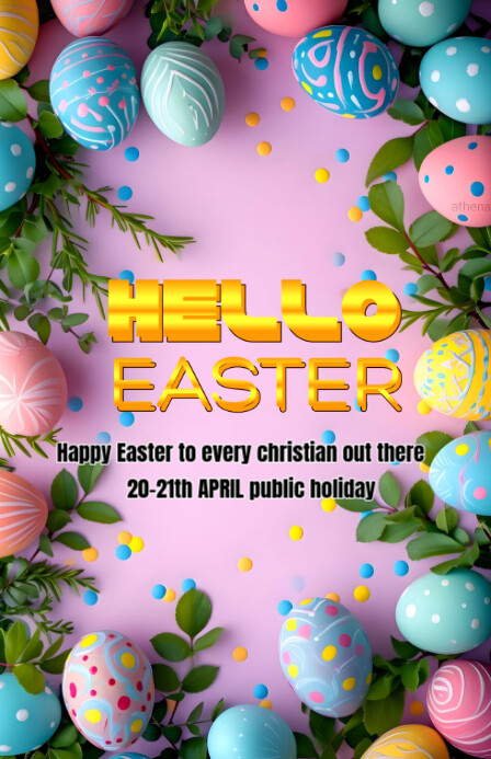 Hello Easter Day Tabloid Template | PosterMyWall