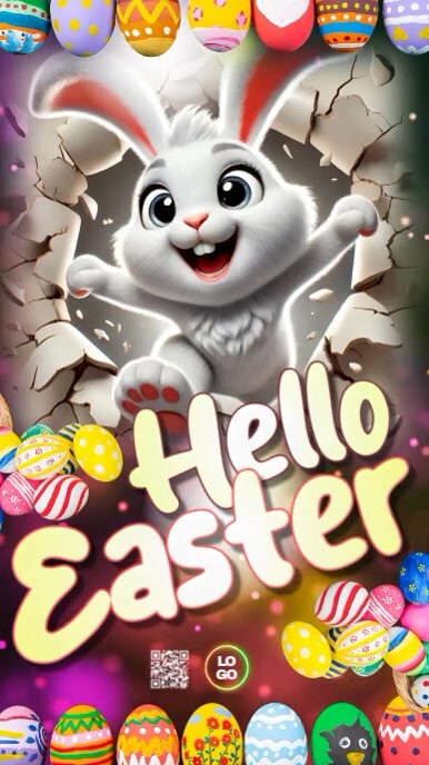 Plantilla de Hello Easter video template | PosterMyWall