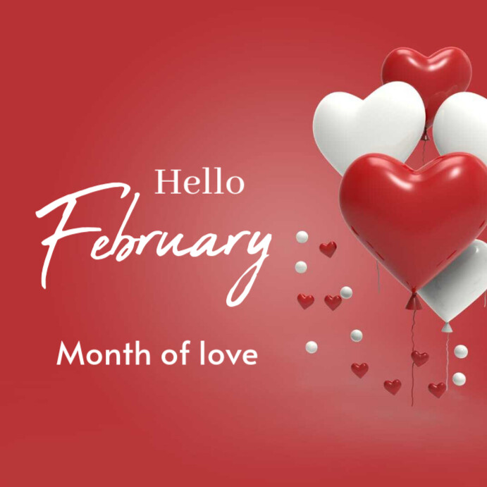Hello February 2025 Template | PosterMyWall