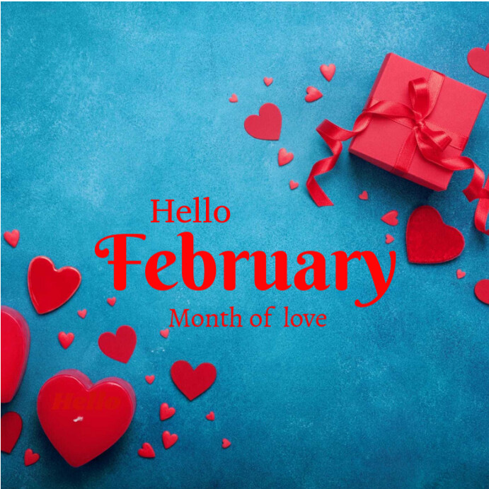 Hello February 2025 Template | PosterMyWall