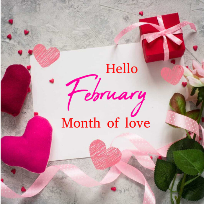 Hello February 2025 Template | PosterMyWall