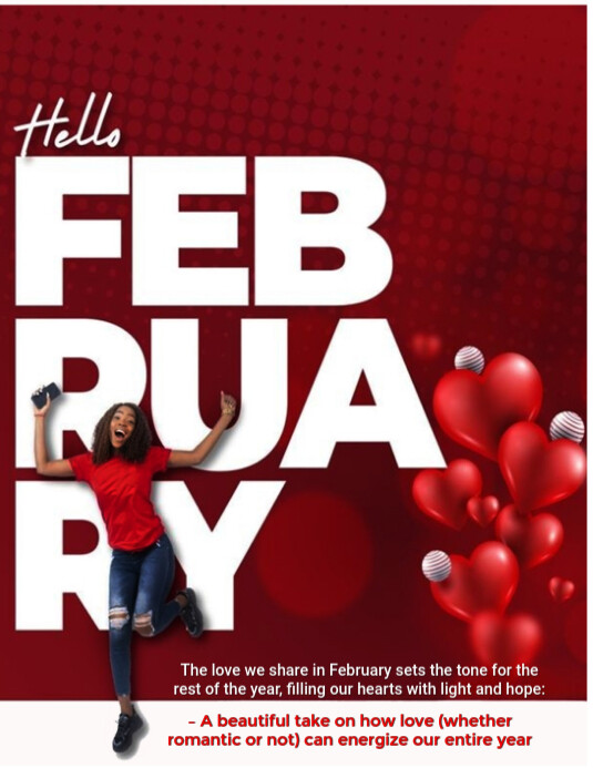 hello February 2025 Template | PosterMyWall