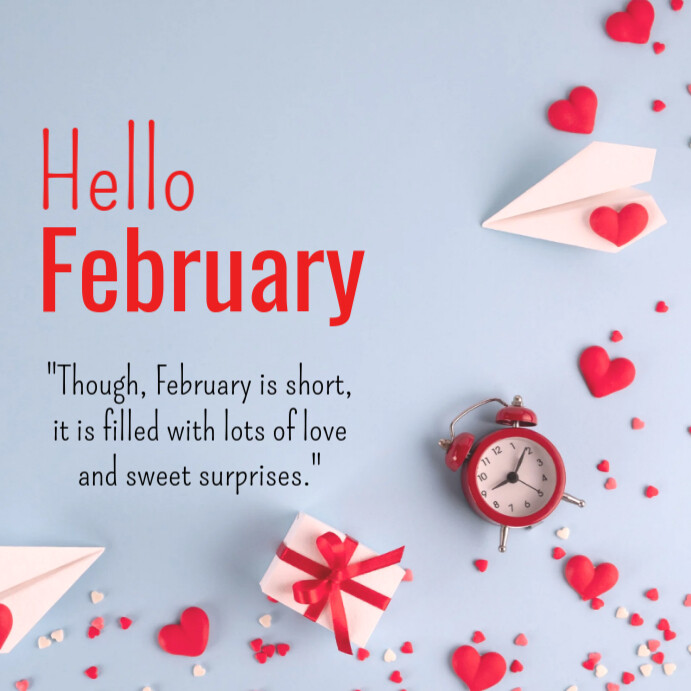 Hello February Template | PosterMyWall