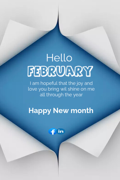 Hello FEBRUARY Template | PosterMyWall