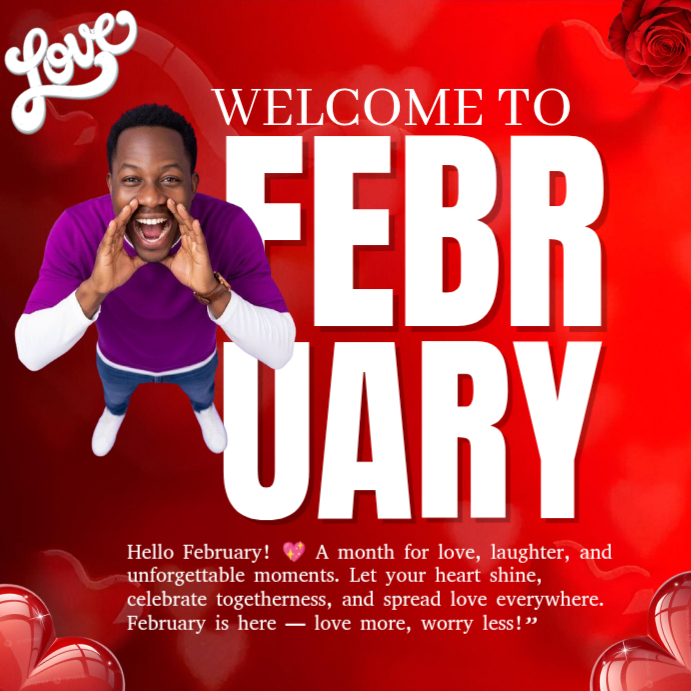 Hello February Template | PosterMyWall