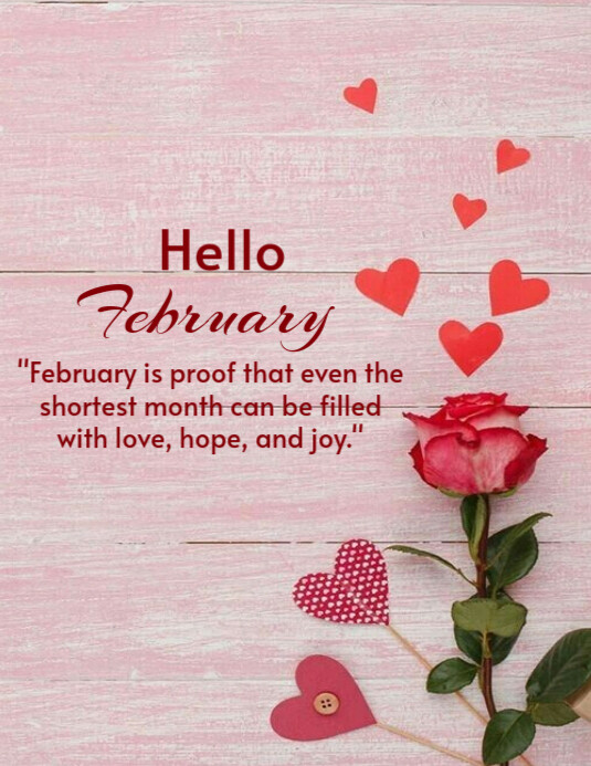 Copy of Hello February Flyer Template 2025 | PosterMyWall