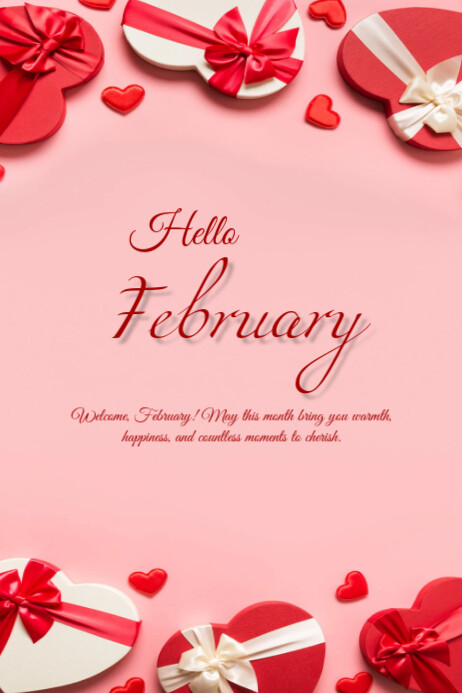Copy of Hello February Poster Template 2025 | PosterMyWall
