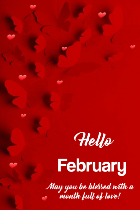 Hello February poster template | PosterMyWall