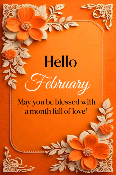 Hello February poster template | PosterMyWall