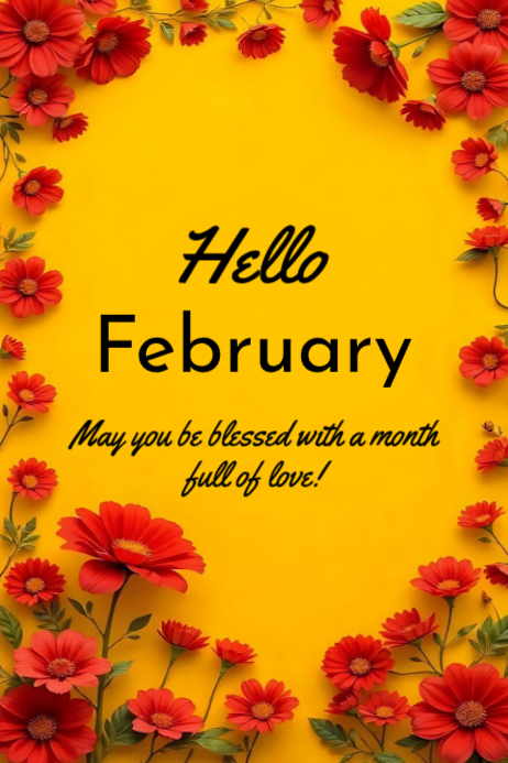 Hello February poster template | PosterMyWall