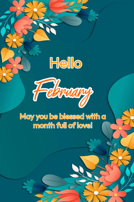 Hello February poster template | PosterMyWall