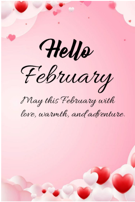 Hello February template 2026 | PosterMyWall