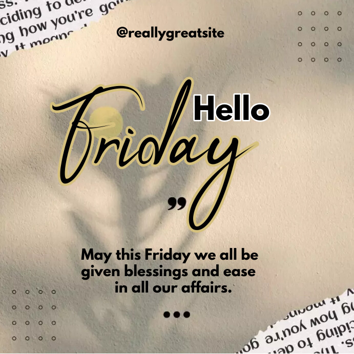 HELLO FRIDAY INSTAGRAM POST Template | PosterMyWall