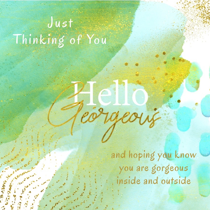 Personalize Hello Gorgeous Beautiful Abstract and Gold Template ...