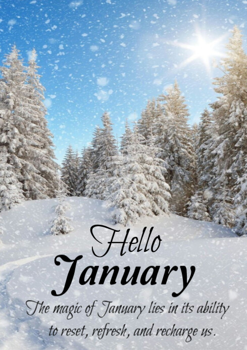 Modèle Hello January 2025 | PosterMyWall