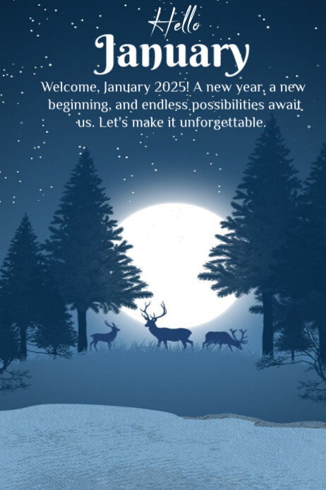 Hello January 2025 Template | PosterMyWall