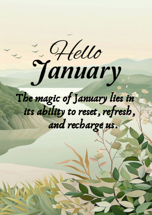 Plantilla de Hello January 2025 | PosterMyWall
