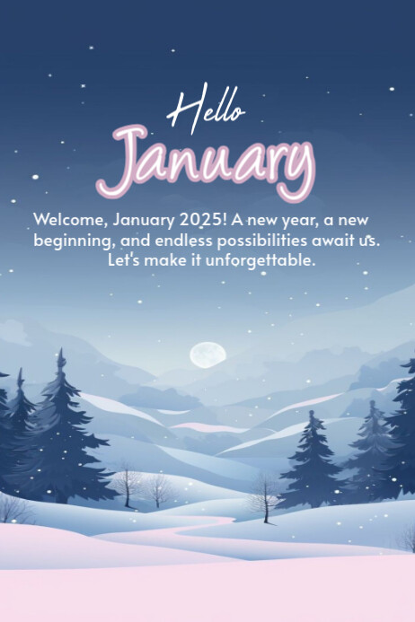 Hello January 2025 Template | PosterMyWall