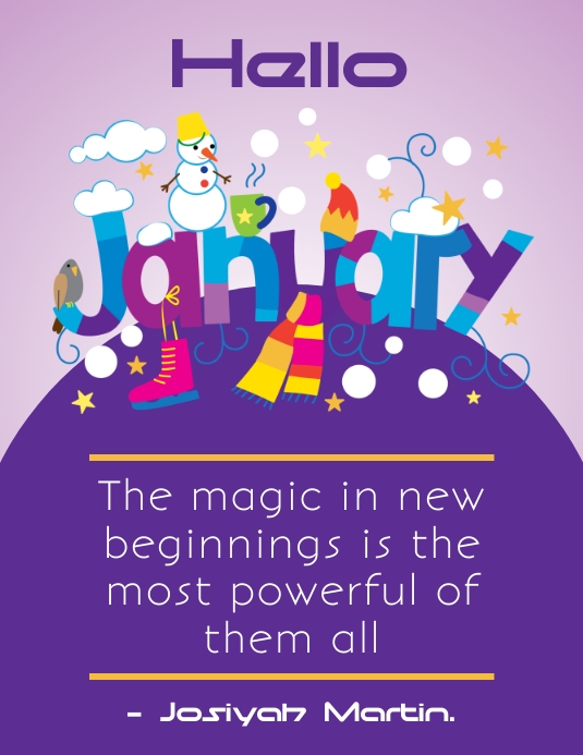 Hello January Template | PosterMyWall